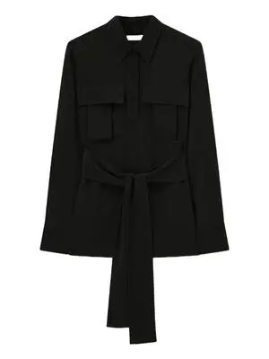 JOSEPH Joseph Yas Crepe De Soie Silk Shirt Black