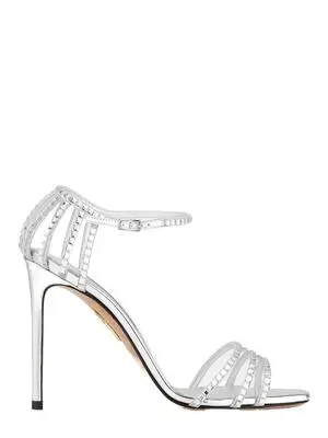 AQUAZZURA Sensation Crystal Heeled Sandals - Silver