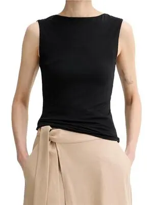 Rag & Bone Sleeveless Boatneck Top - Black