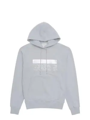 Helmut Lang Logo Print Cotton Hoodie - Gray