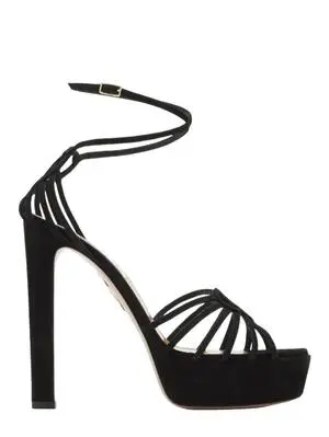 AQUAZZURA Sweetheart Platform Sandals With Ankle Strap - Black