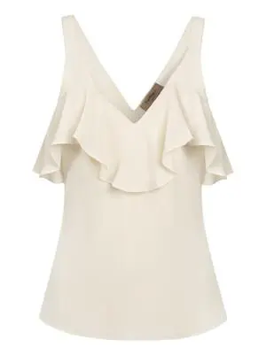 TWINSET Twinset V-Neck Ruffle Detail Tank Top