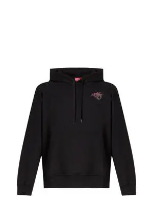 DIESEL® Hooded Sweatshirt With Graphic Detail - Black