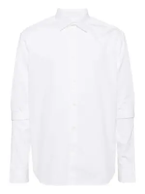 Off-White Cotton Shirt With Strap Details - White