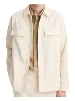Vince Collared Long-sleeved Casual Jacket - White