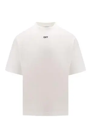 Off-White Logo Embroidered Crewneck T-shirt - White