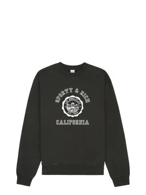 SPORTY  RICH Sporty & Rich Crewneck Sweatshirt With Logo - Black