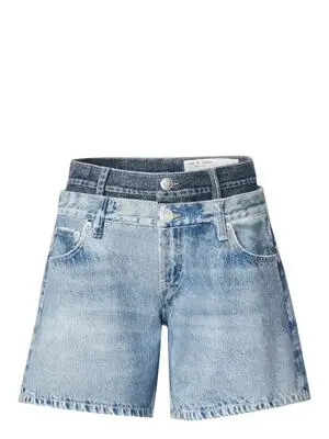 Rag & Bone Layered Denim Shorts - Gray