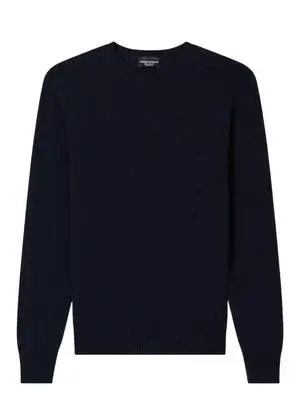 Emporio Armani Pure Cashmere Crew Neck Jumper - Navy Blue