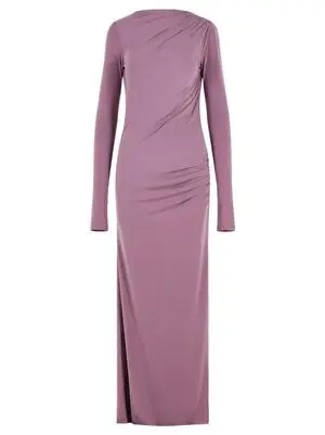 Andamane Long Sleeve Gathered Maxi Dress - Liliac