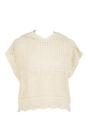TWINSET Twinset Crochet-Knit Hooded Sleeveless Top