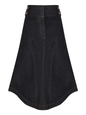 Zimmermann Denim Cargo Midi Skirt - Black