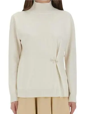 Fabiana Filippi Button-detailed Turtleneck Jumper - White