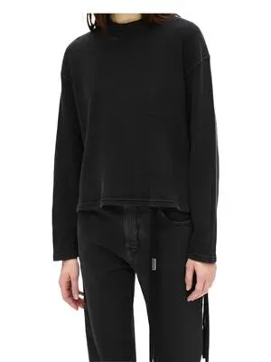 ANN DEMEULEMEESTER Graphic Print Long Sleeve T-shirt - Faded Black