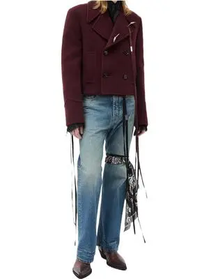 ANN DEMEULEMEESTER Ann Demeulemeester Dalmar Double-Breasted Jacket Reddish Brown