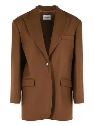 Andamane Teresa Oversize Virgin Wool Blazer - Brown