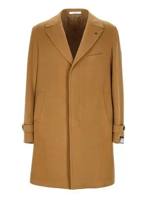 Tagliatore Long-sleeved Coat With Notched Lapel And Concealed Closure - Brown
