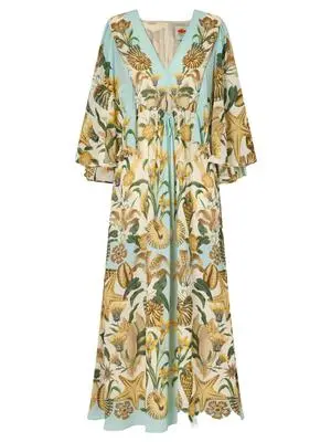 Farm Rio Floral Print Crepe De Chine Maxi Dress - Multi-color
