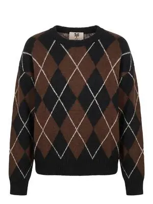 ANIYE BY Rebby Argyle-knit Sweater - Black Choco