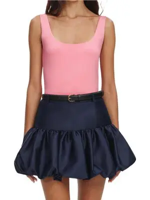 SELF-PORTRAIT Sleeveless Round Neck Jersey Top - Black