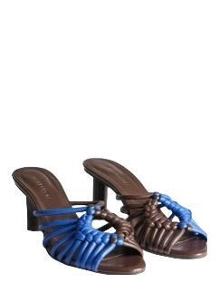 J.W.ANDERSON Plot Leather Heeled Sandals - Blue/brown