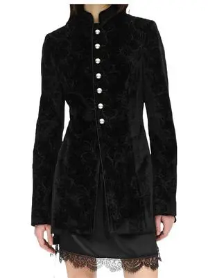 ANN DEMEULEMEESTER Velvet Jacket - Black
