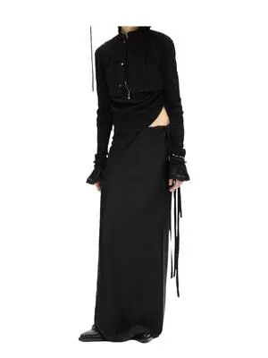 ANN DEMEULEMEESTER Wrinkled Texture Cropped T-shirt - Black