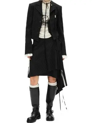 ANN DEMEULEMEESTER Birit Wrap Skirt - Black/grey