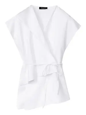 Fabiana Filippi Asymmetrical Wrap Blouse - White