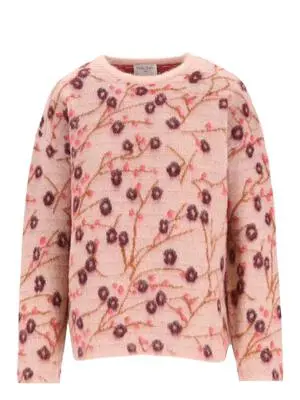 FORTE_FORTE Long-sleeved Sweater With Floral Pattern - Pink