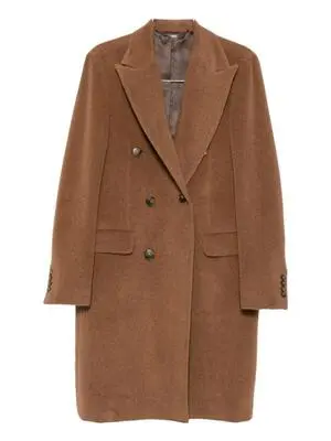 Canali Long-sleeved Double-breasted Coat - Brown