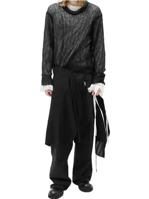 ANN DEMEULEMEESTER Ann Demeulemeester Black Mohair Silk Knit Sweater