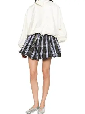 PATOU Patou Checked Drawstring Mini Skirt No