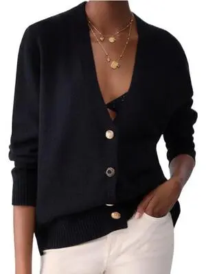 Liu Jo Pure Wool V-neck Cardigan - Black