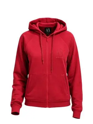 Armani Exchange Zip-up Hoodie With Logo Detail - Red
