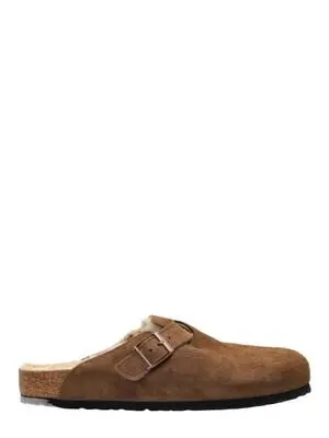 BIRKENSTOCK Boston Shearling Mules - Dark Tea