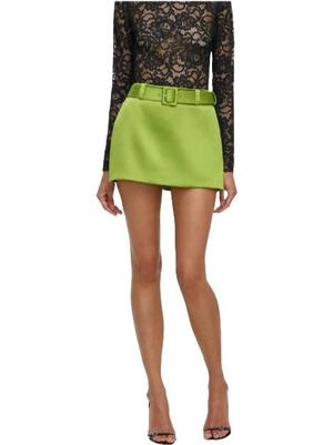 SELF-PORTRAIT Bow-detail Mini Skirt - Green