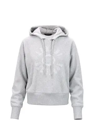 Armani Exchange Long-sleeved Hooded Sweatshirt With Embroidered Logo - White