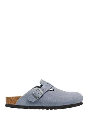 BIRKENSTOCK Birkenstock Boston Suede Leather Clogs Stone Blue