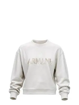 Armani Exchange Sequined Logo Sweatshirt - White
