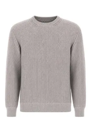 Paul & Shark Long-sleeved Crew Neck Sweater With Ribbed Details - Gray