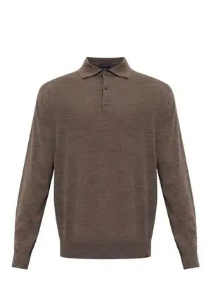 Paul & Shark Long-sleeve Knit Polo Shirt - Brown