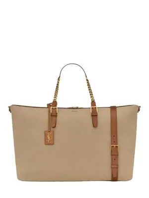 SAINT LAURENT Saint Laurent Weekender Travel Bag With Leather Trim