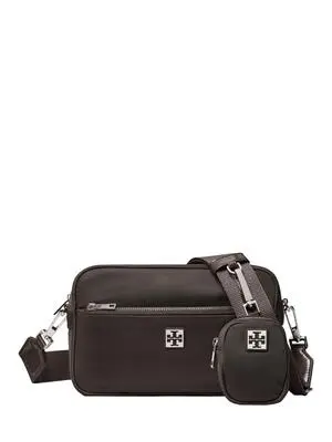 Tory Burch Tory Burch Virginia Logo Plaque Shoulder Bag Brown