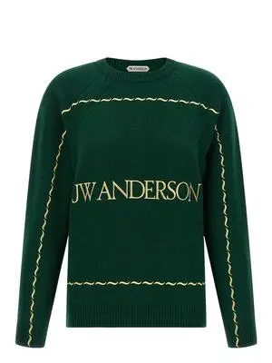 J.W.ANDERSON Jw Anderson Wave Logo Knitted Sweater - Green