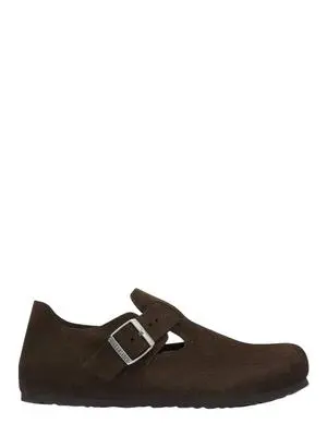 BIRKENSTOCK London Suede Leather Clogs - Mocca