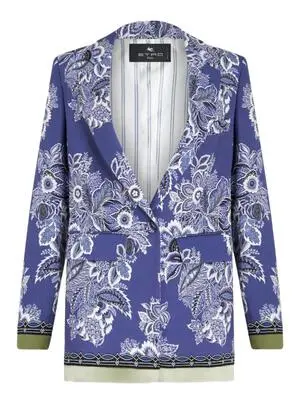 Etro Printed Cady Jacket - Blue