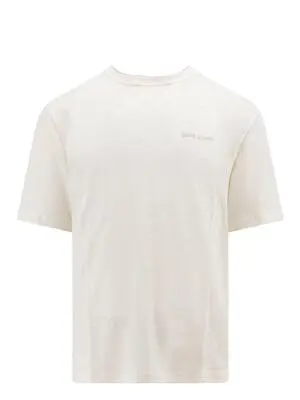 Palm Angels Logo Embroidered Crewneck T-shirt - White