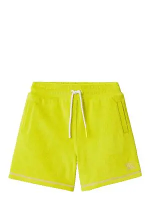 Burberry Cotton Track Shorts With Equestrian Knight Embroidery - Yellow