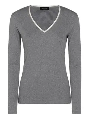 Fabiana Filippi Long Sleeve V-neck Jumper - Grey